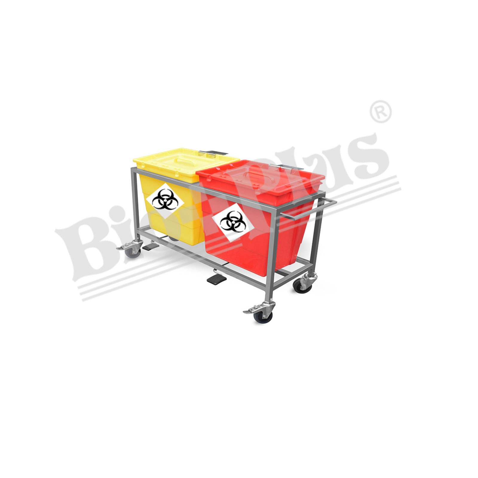 Waste Segregation Trolley Double - Bio Plus