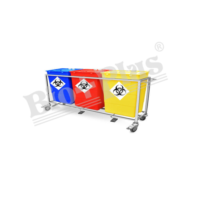 Waste Segregation Trolley Triple - Bio Plus